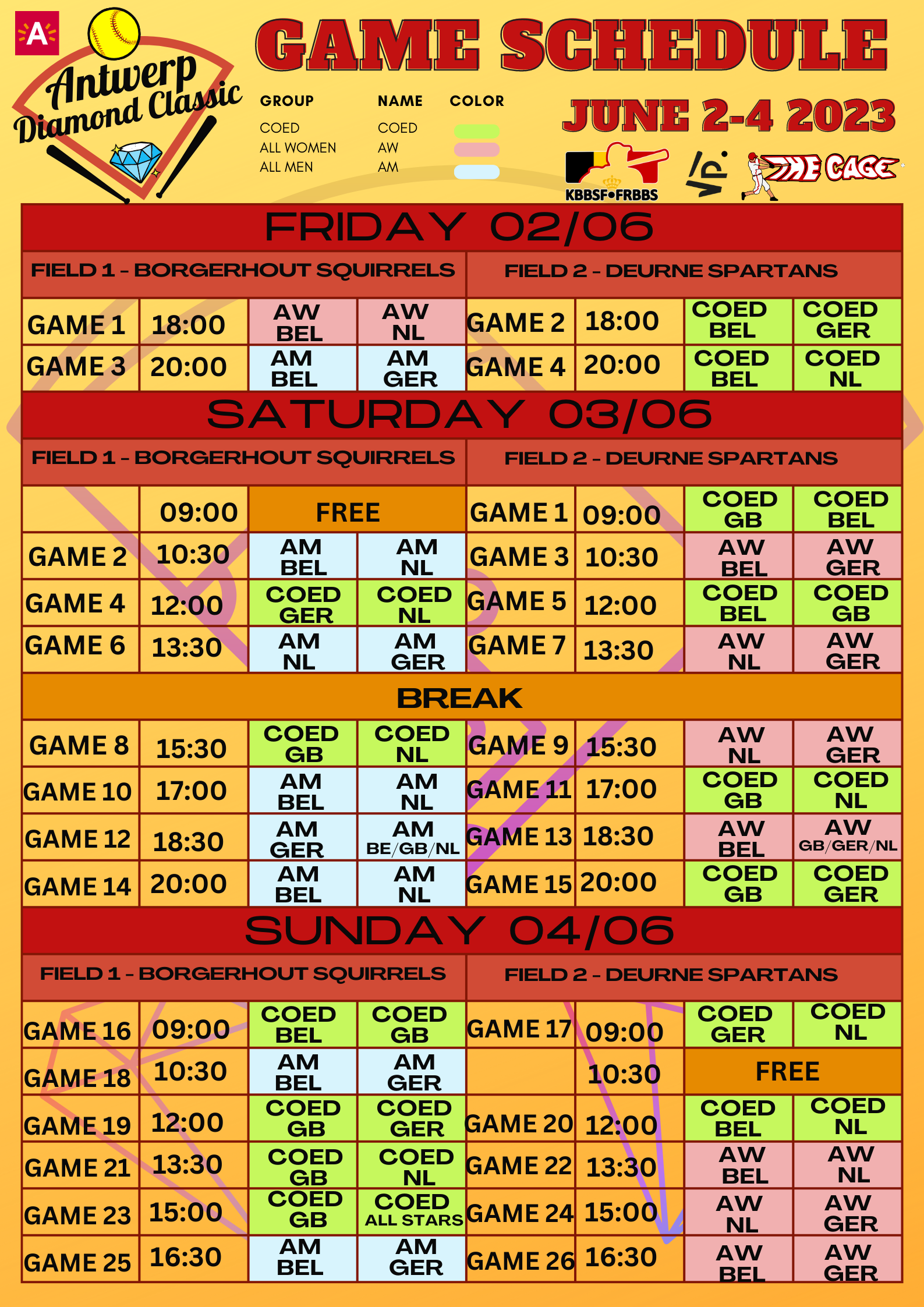 Diamond Classic 2023 schedule FINAL VERSION – KBBSF – FRBBS